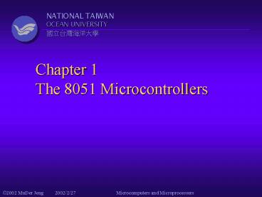 Chapter 1 The 8051 Microcontrollers presentation | free to view