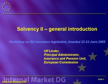 Solvency II general introduction presentation | free to view