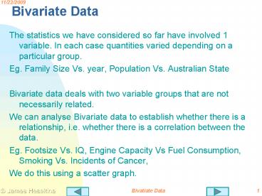 PPT – Bivariate Data PowerPoint presentation | free to view - id ...