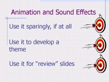 Animation and Sound Effects presentation | free to view
