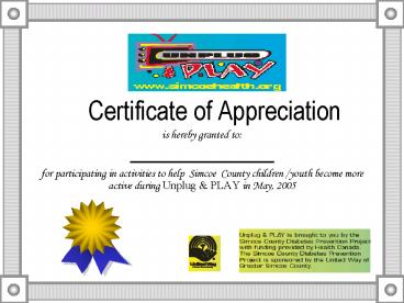Certificate of Appreciation presentation | free to view