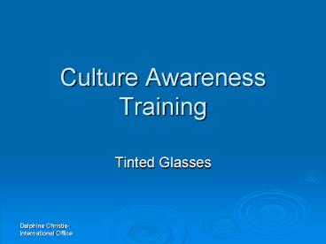 Culture Awareness Training presentation | free to view