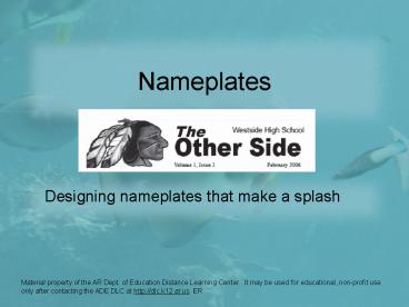 Nameplates presentation | free to view