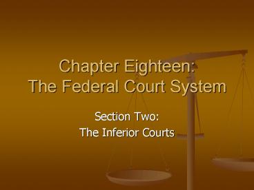 PPT – Chapter Eighteen: The Federal Court System PowerPoint ...