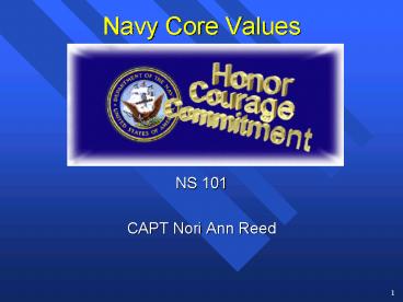 Navy Core Values presentation | free to view