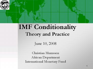 PPT – IMF Conditionality Theory and Practice PowerPoint presentation ...