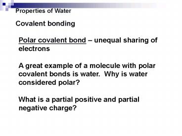 PPT – Properties of Water PowerPoint presentation | free to view - id ...