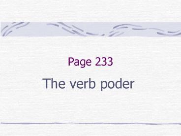 The verb poder presentation | free to view