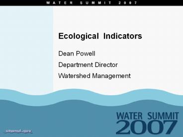 Ecological Indicators presentation | free to download