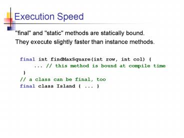 Execution Speed presentation | free to view