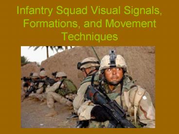 Infantry Squad Visual Signals, Formations, and Movement Techniques ...