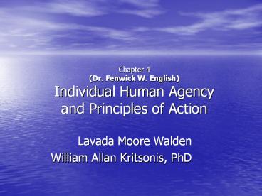 Ch 4 Principles of Action by Fenwick English presentation | free to ...