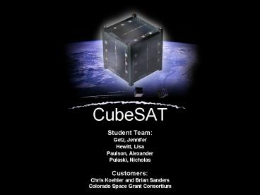 CubeSAT presentation | free to view