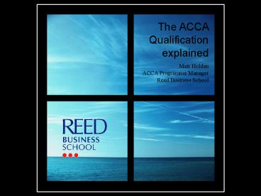The ACCA Qualification explained presentation | free to view