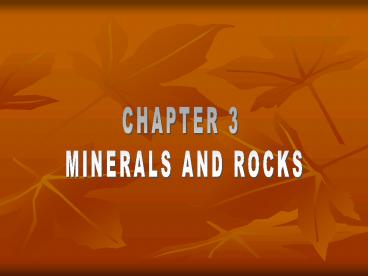 PPT – MINERALS AND ROCKS PowerPoint presentation | free to view - id ...