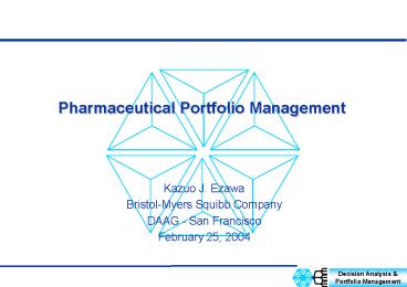 PPT – Pharmaceutical Portfolio Management PowerPoint presentation ...