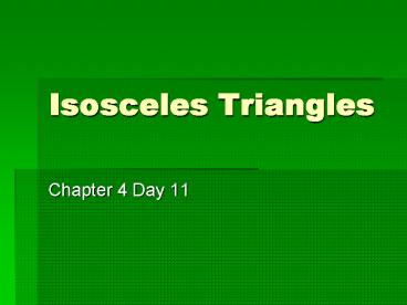PPT – Isosceles Triangles PowerPoint presentation | free to view - id ...