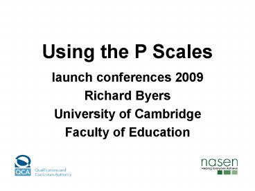 Using the P Scales presentation | free to view