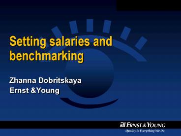 Setting salaries and benchmarking presentation | free to view