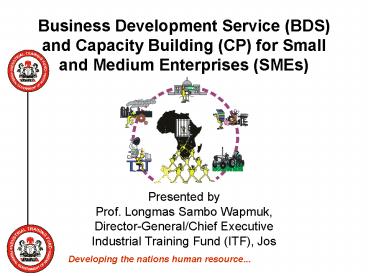 Business Development Service BDS and Capacity Building CP for Small and ...