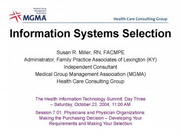 Information Systems Selection presentation | free to download