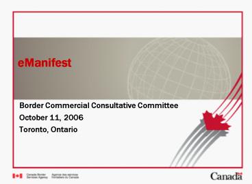 eManifest presentation | free to view