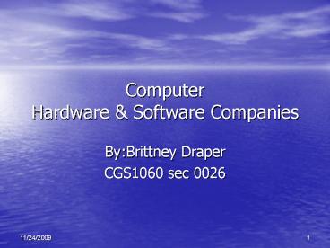 Computer Hardware presentation | free to view