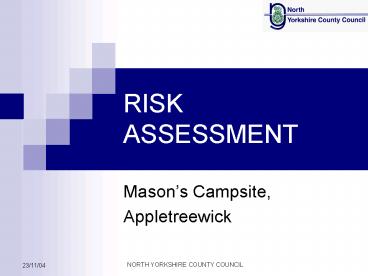 RISK ASSESSMENT presentation | free to view