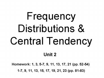 Frequency Distributions presentation | free to view
