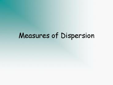 Measures of Dispersion presentation | free to download