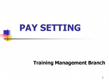 PAY SETTING presentation | free to view