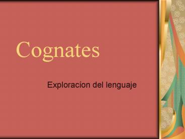 Cognates presentation | free to view