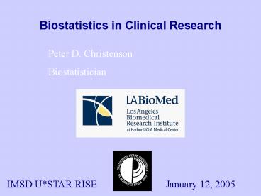 Biostatistics in Clinical Research presentation | free to view