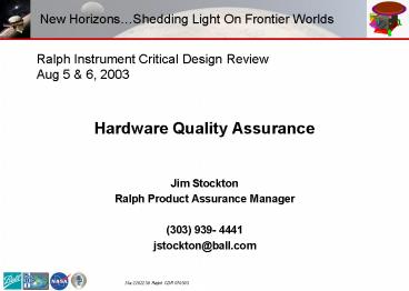 Hardware Quality Assurance presentation | free to view