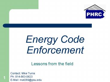 Energy Code Enforcement presentation | free to view