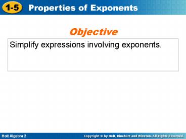 Simplify expressions involving exponents' presentation | free to view