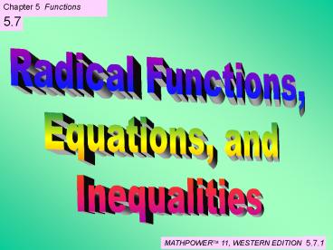 PPT – Radical Functions, PowerPoint presentation | free to view - id ...