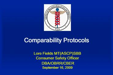Comparability Protocols presentation | free to view