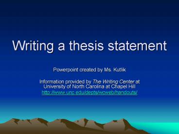 Writing a thesis statement presentation | free to view