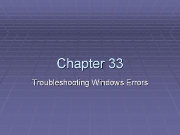 Troubleshooting Windows Errors presentation | free to view