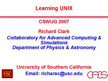 Learning UNIX presentation | free to view