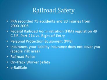 Railroad Safety presentation | free to view