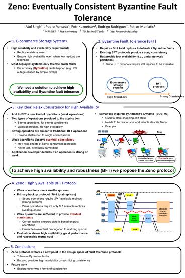 Zeno: Eventually Consistent Byzantine Fault Tolerance presentation ...