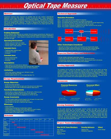 Optical Tape Measure presentation | free to view