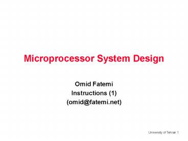 Microprocessor System Design presentation | free to view