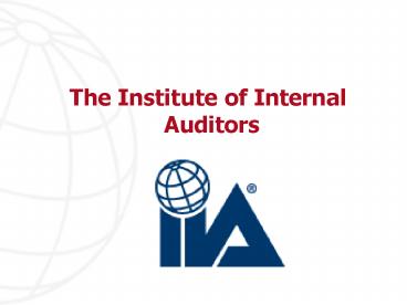 The Institute of Internal Auditors presentation | free to view