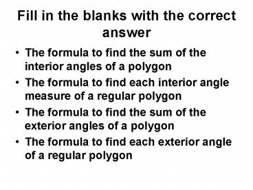 PPT – Fill in the blanks with the correct answer PowerPoint ...