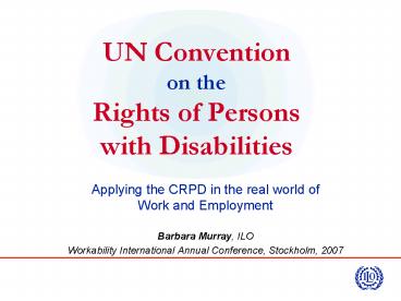 UN Convention on the Rights of Persons with Disabilities presentation ...