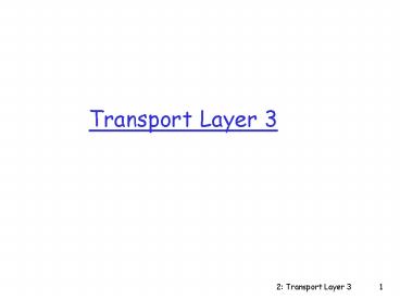 PPT – Transport Layer 3 PowerPoint presentation | free to view - id ...