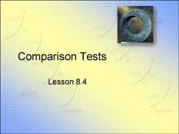 Comparison Tests presentation | free to view